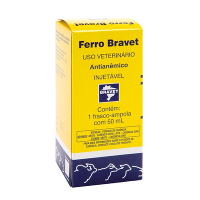 Ferro 50mL Bravet para Anemias dos Leitões e Bezerros - Promoção